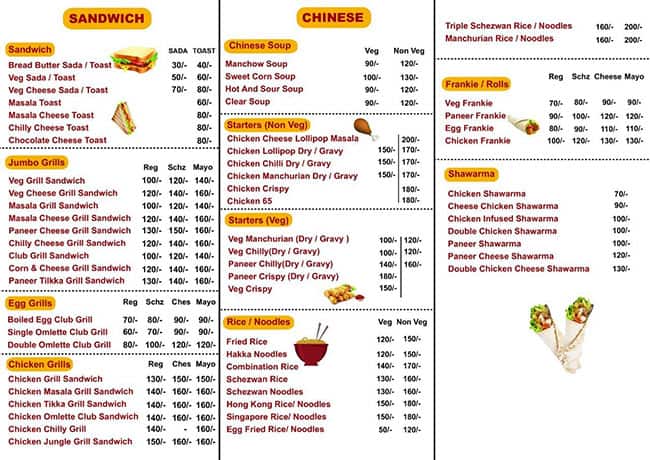 Menu of Taste Buds, Ulwe, Navi Mumbai