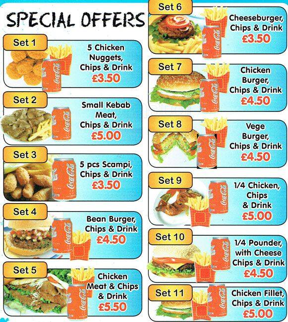 Menu at Kebab Hut fast food, London, 35 Knights Hill