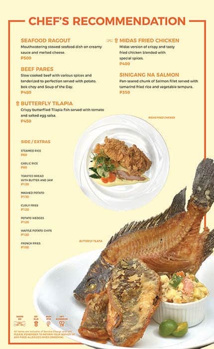 Menu at Midas Hotel and Casino cafe, Pasay