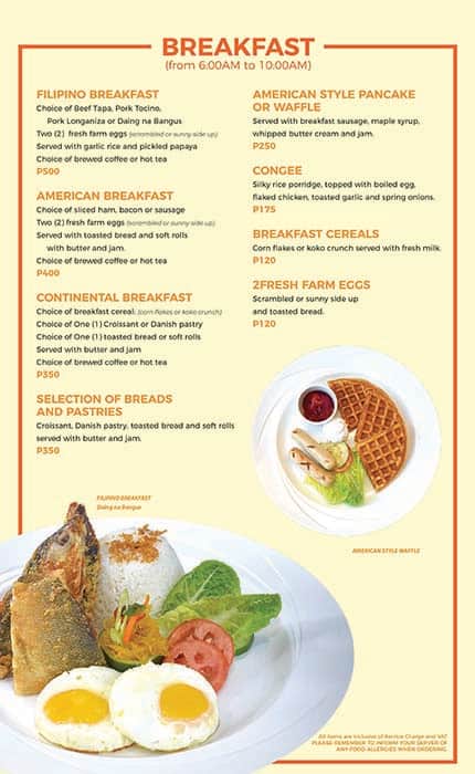Menu at Midas Hotel and Casino cafe, Pasay