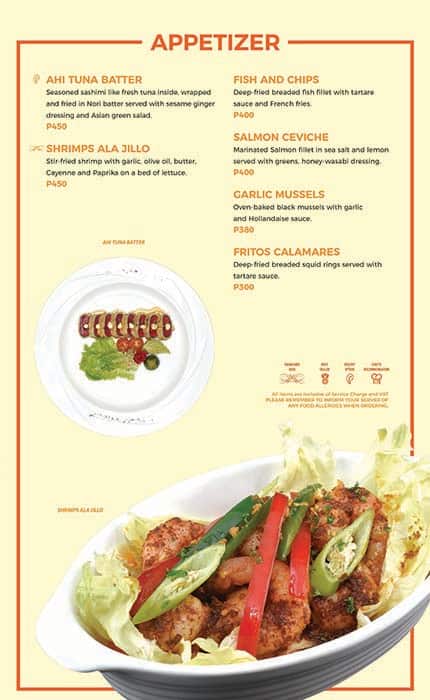 Menu at Midas Hotel and Casino cafe, Pasay