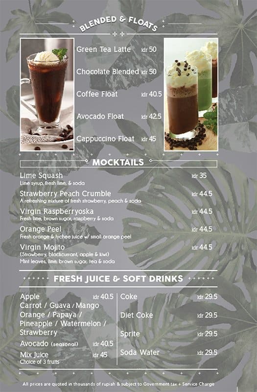 Menu at Madame Lily, Central Jakarta, Jl. Teluk Betung No. 41