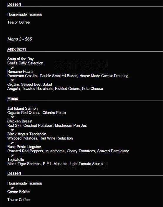 Menu at Blacksmiths Bistro restaurant, Markham