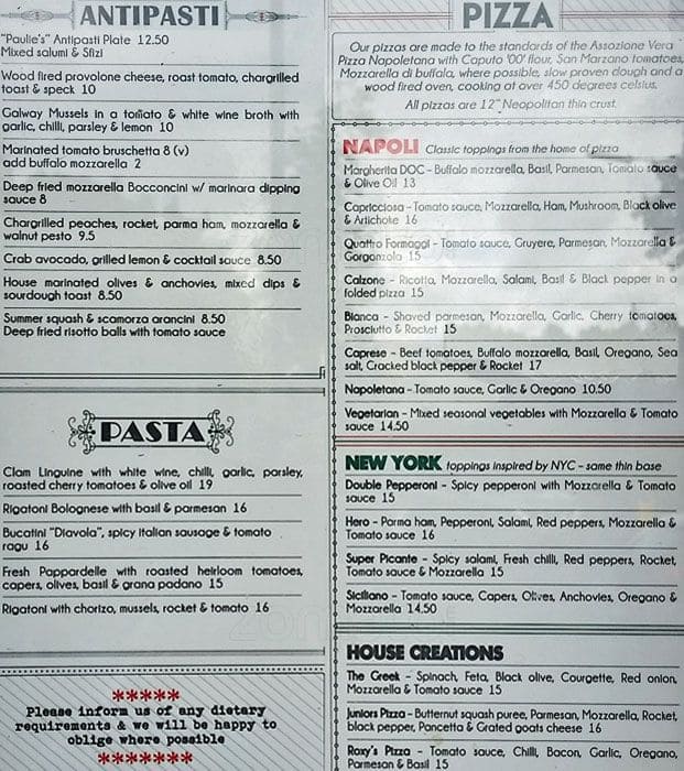Paulie's Pizza Menu, Menu for Paulie's Pizza, Beggars Bush, Dublin - Zomato Ireland