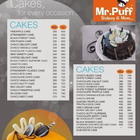 Menu at Mr.Puff, Ahmedabad, Bhuyangdev Cross Road