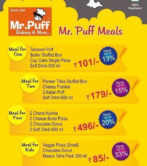 Menu at Mr.Puff, Ahmedabad, Bhuyangdev Cross Road