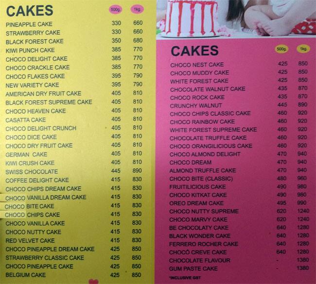 Menu at Mr. Puff, Ahmedabad