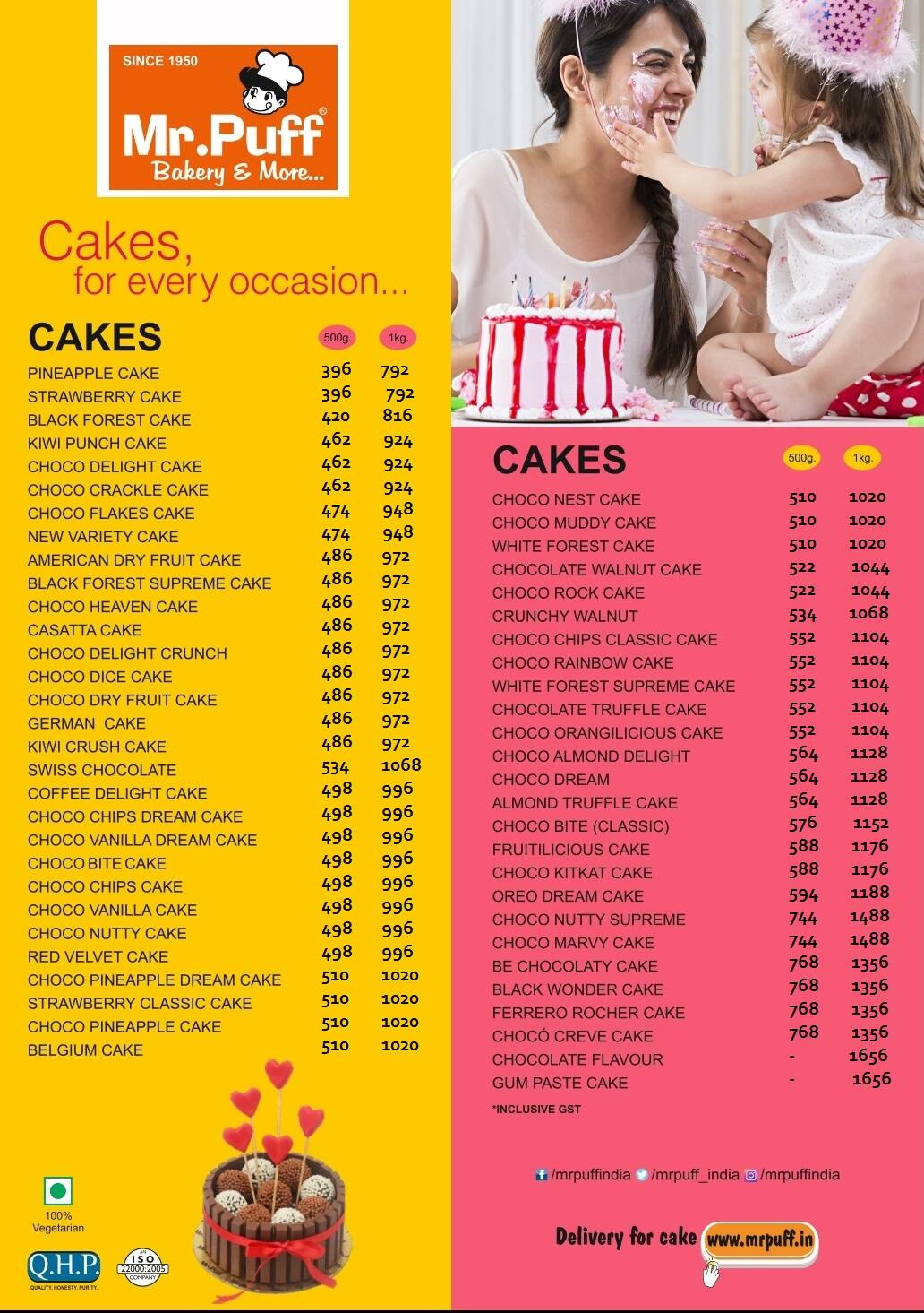 Menu at Mr. Puff, Ahmedabad, 8