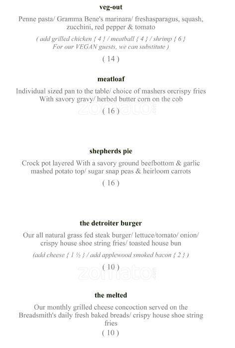 Menu at The Detroiter pub & bar, Lakewood