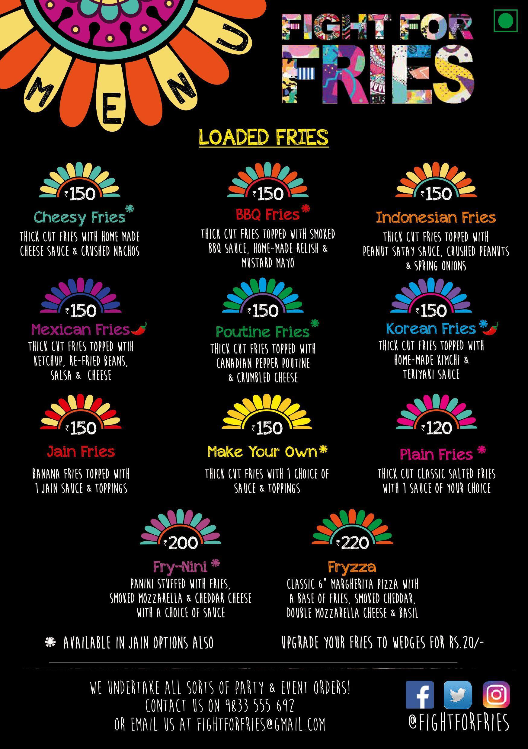 Fight For Fries Menu, Menu for Fight For Fries, Kemps Corner, Mumbai ...