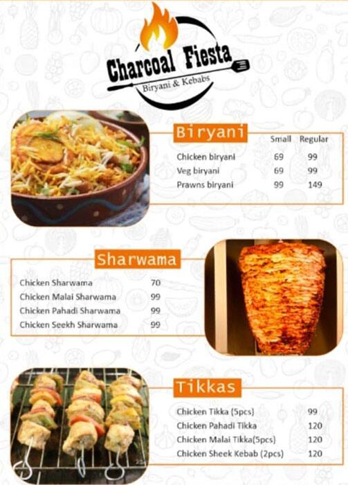 Menu of Charcoal Fiesta, Powai, Mumbai