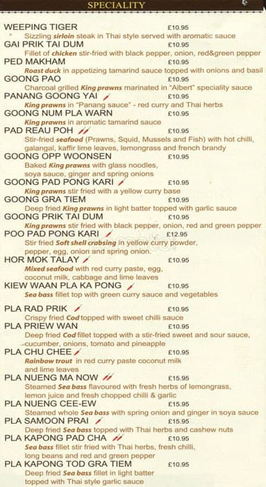 Menu at The Prince Albert, Twickenham pub & bar, Twickenham, 30 Hampton Rd