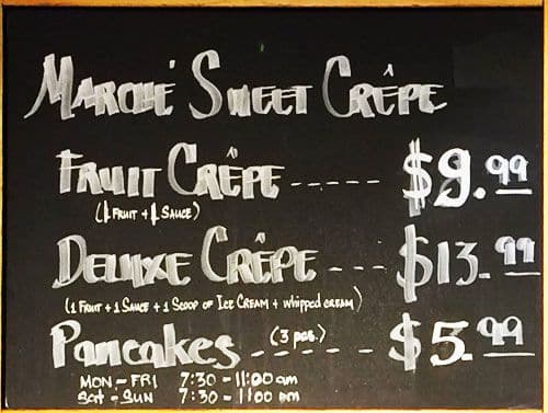 Menu at Marché Restaurant, Toronto