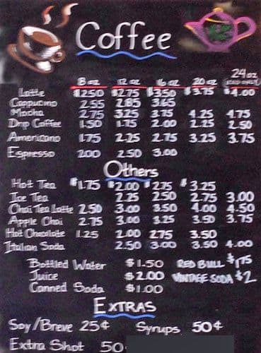 Menu at 3.14 Bakery, Seattle