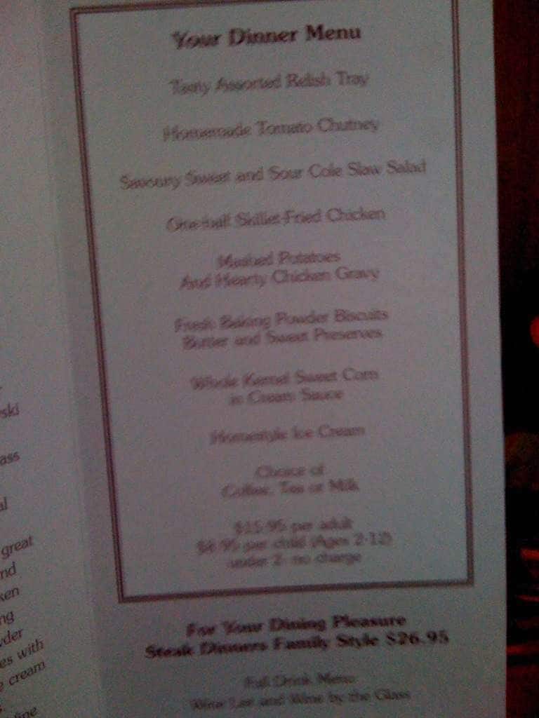 Menu at The Slogar restaurant, Crested Butte