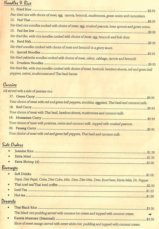 Menu at Maw Phin, Spokane, N Newport Hwy