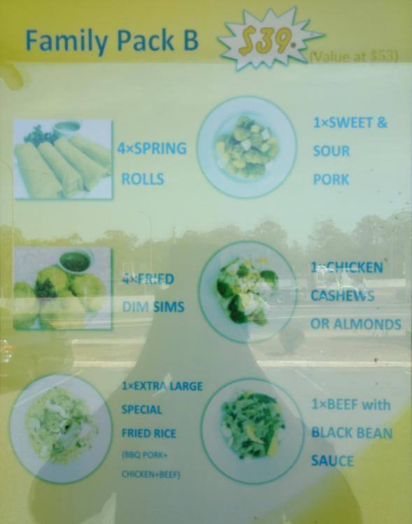 Menu at Rainbow Mandarin Buffet restaurant, Boronia Heights