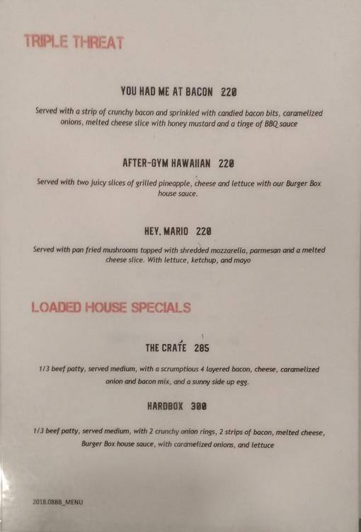 Burger Box Menu, Menu for Burger Box, Banawe, Quezon City - Zomato ...