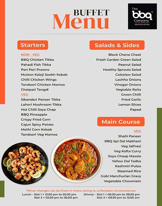 Menu of The Barbeque Company, Sector 38, Noida