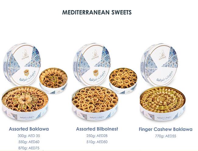 Menu at Asateer Sweets restaurant, Dubai, MARINA WALK