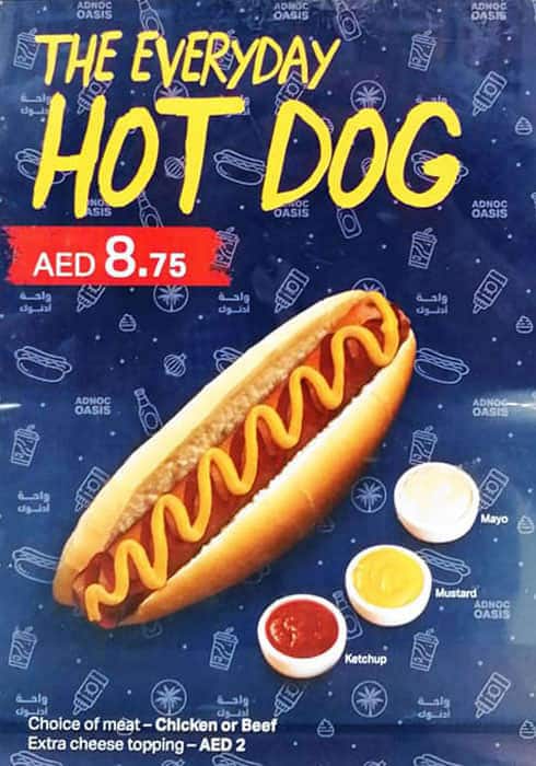 Menu of Adnoc Oasis, Khalifa City, Abu Dhabi