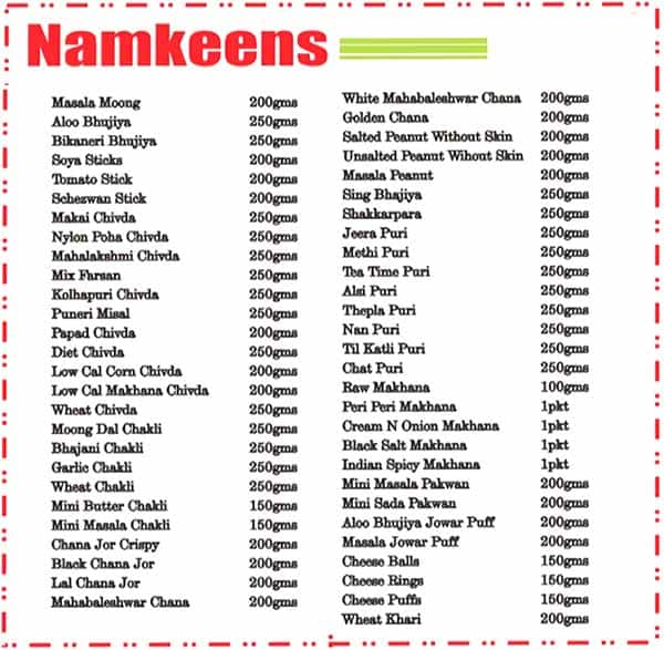 Menu of Avarya, Worli, Mumbai