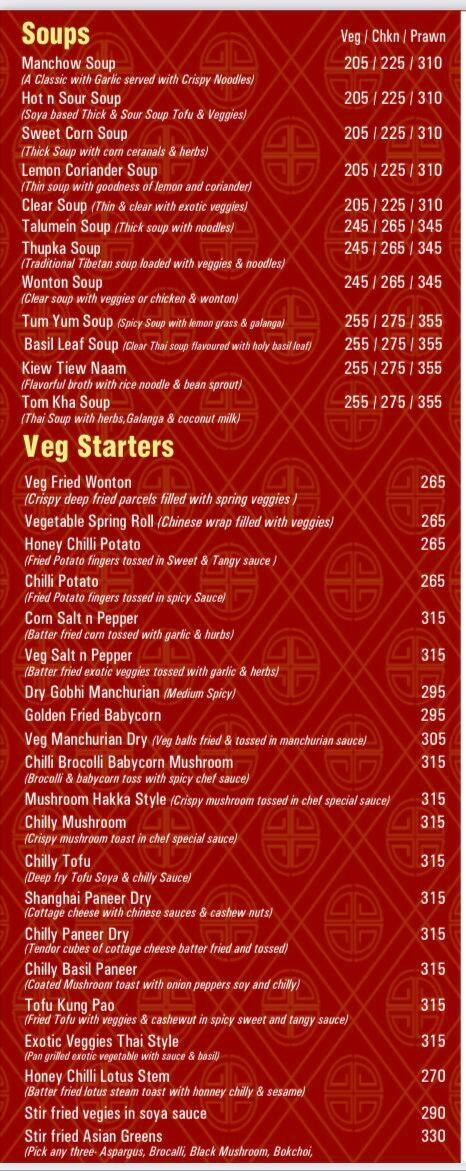 Menu of Cheng Heng Asia, Sector 15, Faridabad