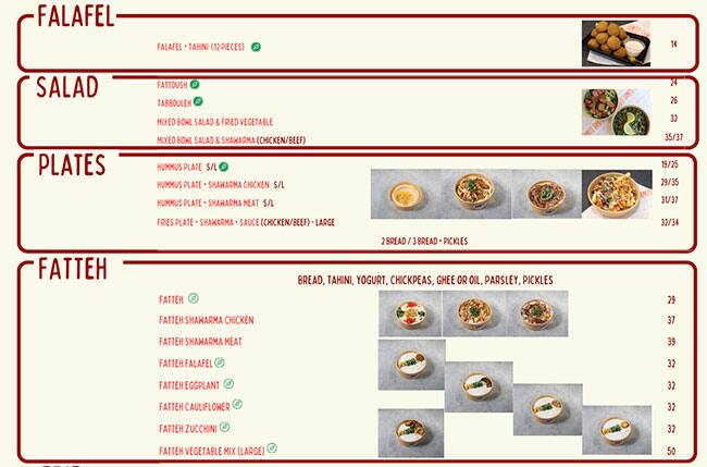 Menu of Samo's, Al Reem Island, Abu Dhabi