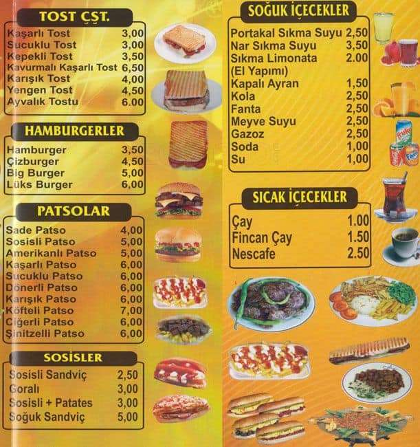 Menu at Sarıoğlu Buffet, Istanbul, Şahika Sk. No:24