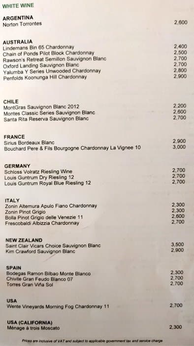 Menu at Bar One, Pasig, 3rd level