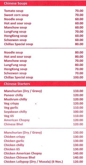 Menu at Chillax Multi Cuisine, Pimpri-Chinchwad, JQ2R+2JV
