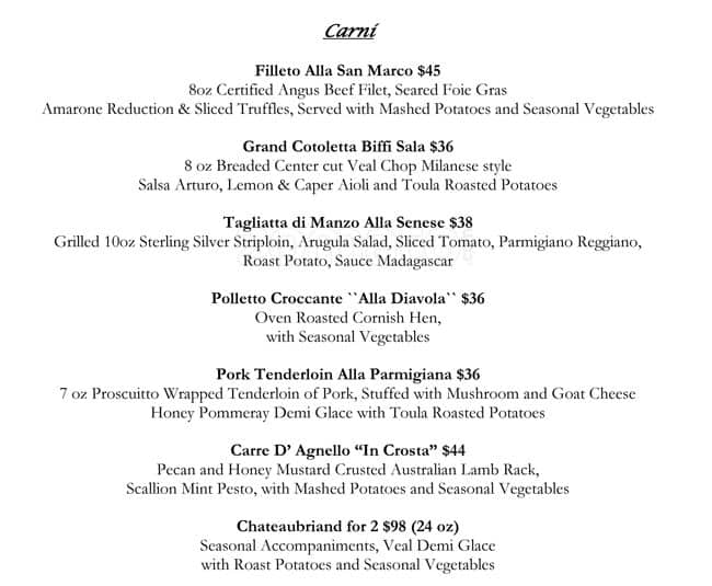 Menu at Toula Bar 34Th Floor Westin Harbour Castle, Toronto