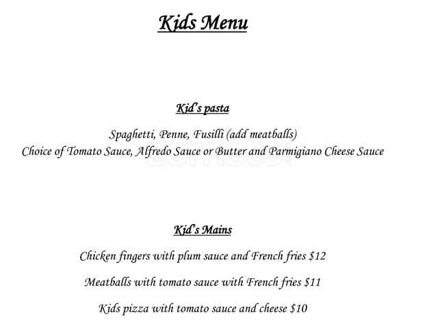 Menu at Toula Bar 34Th Floor Westin Harbour Castle, Toronto