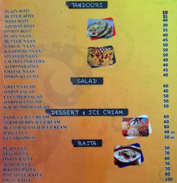 Menu at Raas Family Restaurant, Jaipur