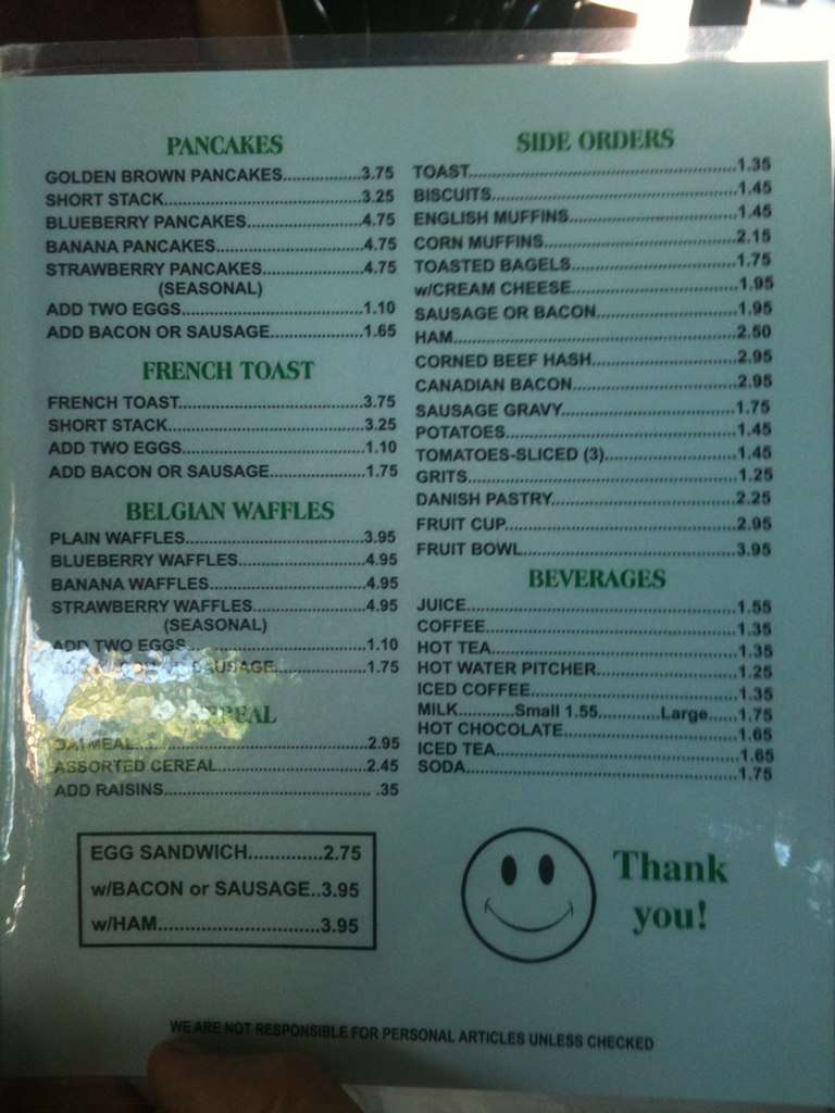 Menu at Venus Restaurants, Largo