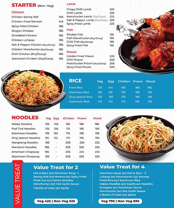 Menu at Zing Wing Restaurant, Chennai, 24