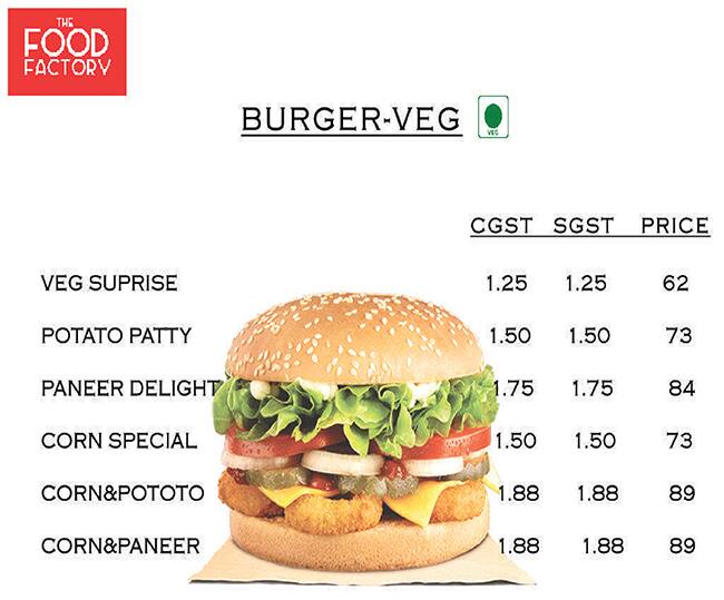 Menu at The Food Factory, Chennai, 31/14