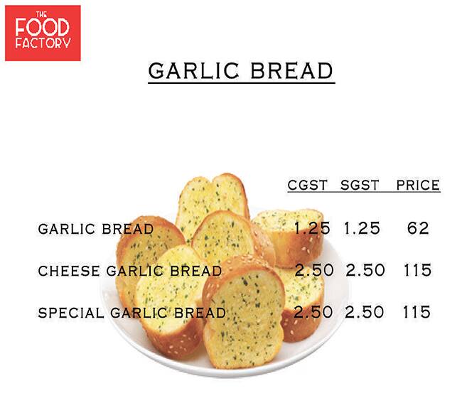 Menu at The Food Factory, Chennai, 31/14