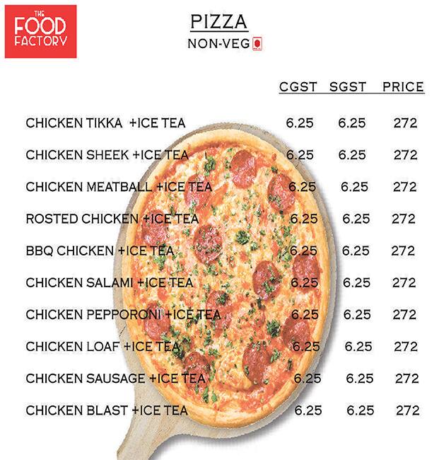 Menu at The Food Factory, Chennai, 31/14