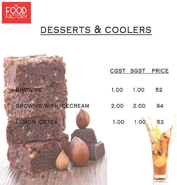 Menu at The Food Factory, Chennai, 31/14