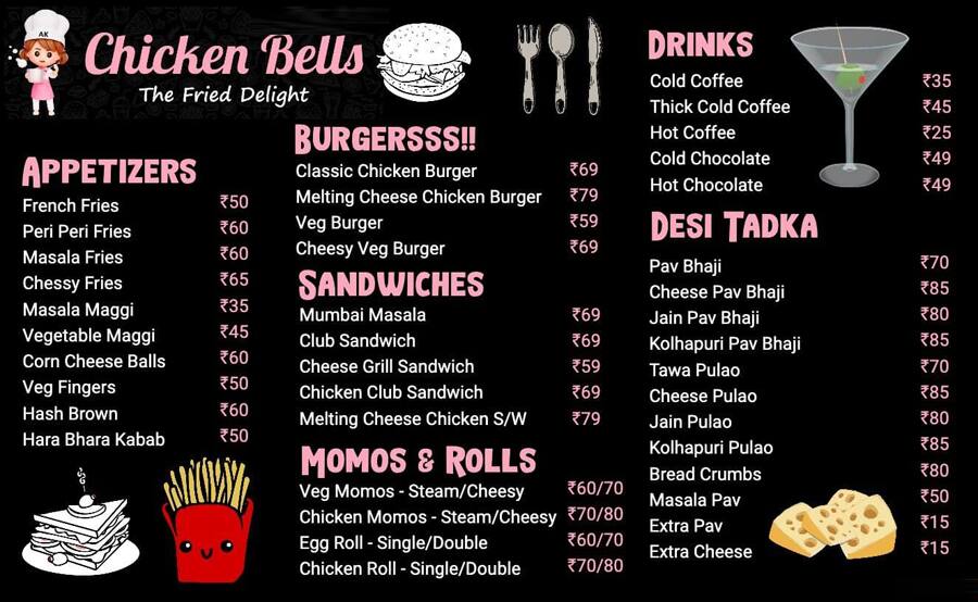 Menu of Chicken Bells, Lohegaon, Pune