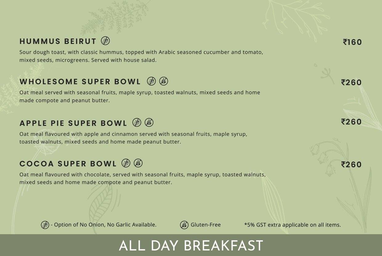 Menu of Edify Cafe - Where Health Meets Taste, Sector 76, Noida