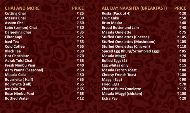 Masala Chai Menu, Menu for Masala Chai, Whitefield, Bangalore - Zomato