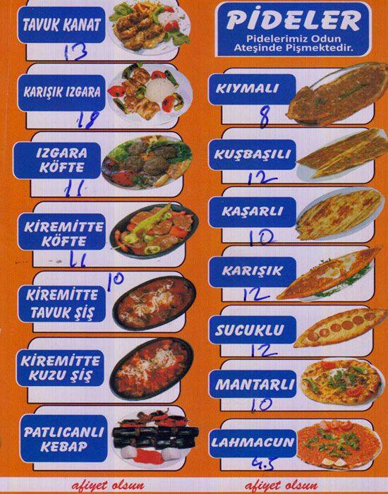 Menu at Güler Aspava, Ankara