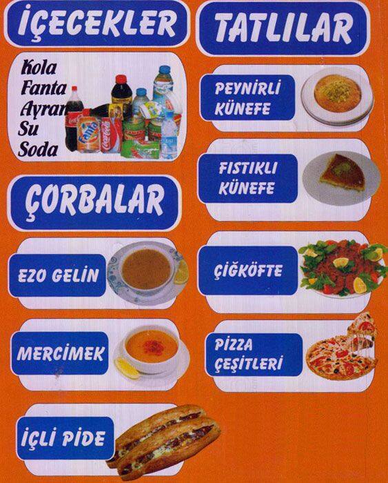Menu at Güler Aspava, Ankara