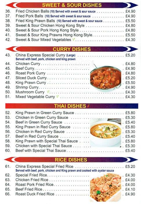 Menu at New China Express restaurant, London, 176 Castelnau