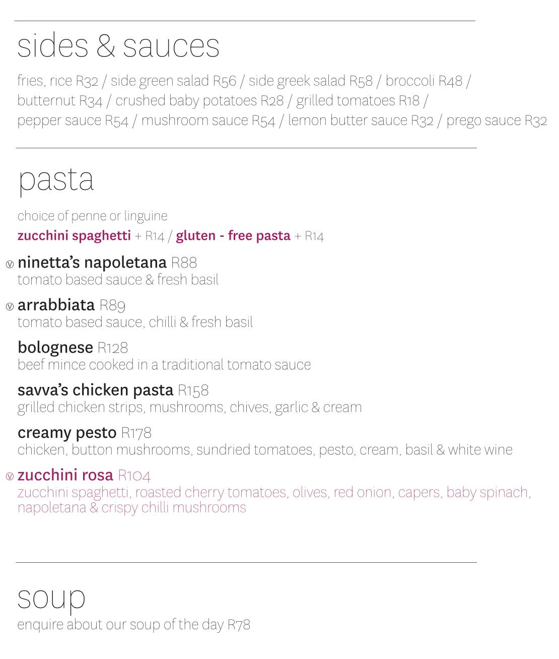 Speisekarte von tashas Nelson Mandela Square restaurant, Sandton