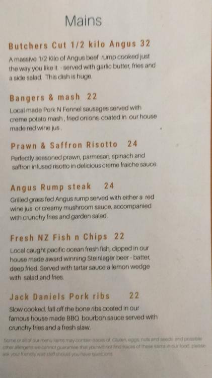 Menu at The Albion of Auckland - Albion Hotel pub & bar, Auckland