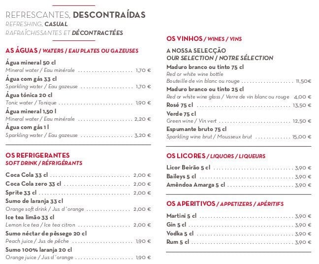 Menu at Restaurante - Hotel ibis Lisboa Liberdade, Lisbon