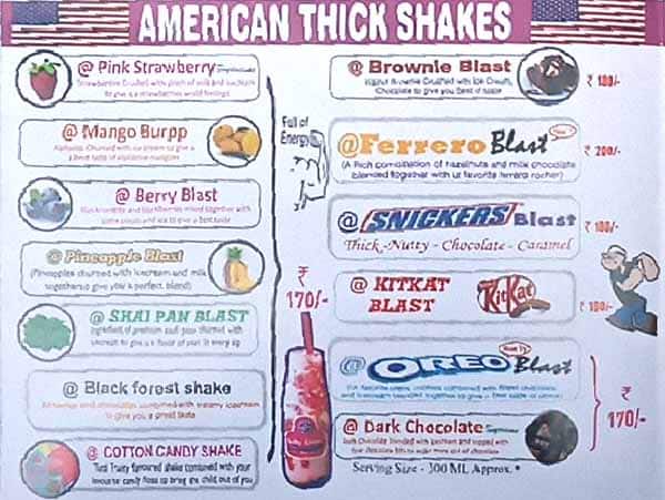 Menu of Softy Corner, Sector 17, Chandigarh